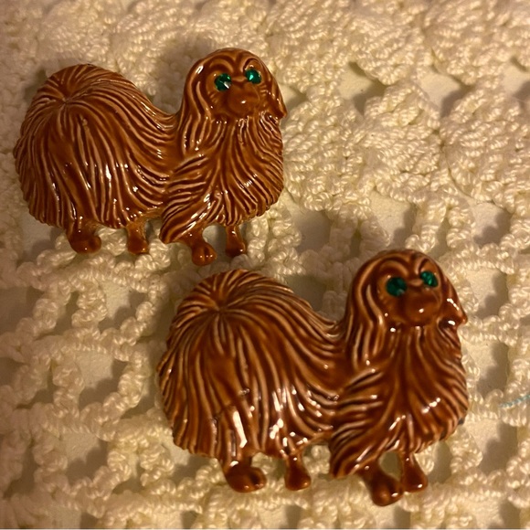 Gerry Weber | Jewelry | Vintage Gerrys Pekingese Dogs Enamel Pins With ...